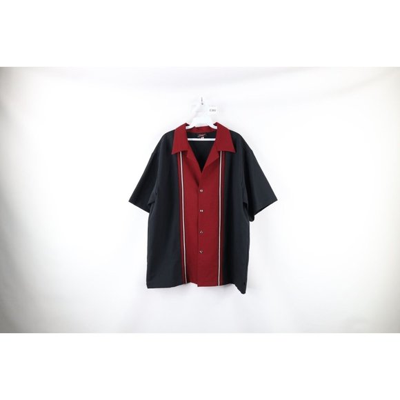 Vintage | Shirts | Vintage 9s Rockabilly L Panel Color Block Collared ...